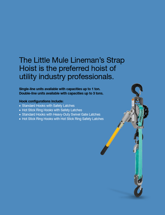 Little Mule Series 344C Lineman's Strap Hoist Puller | 1 Ton & 2 Ton C ...