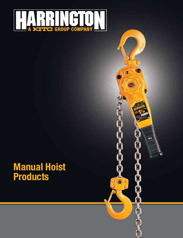 Harrington SHB Series Ultra-Low Headroom Manual Trolley Hoists – Bohl ...