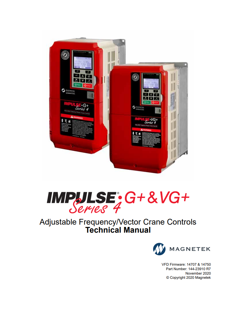 Magnetek IMPULSE VG+ Series 4 Drives – Bohl Crane Incorporated