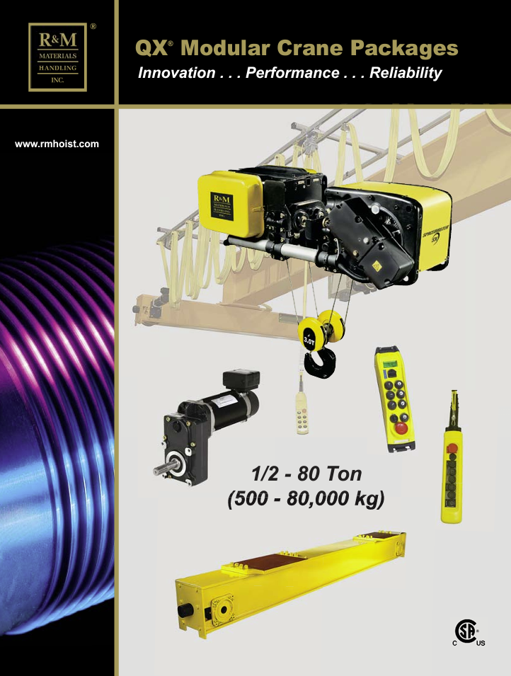 R&M Top Running Double Girder Overhead Crane Kit with Hoist | 10 Ton ...